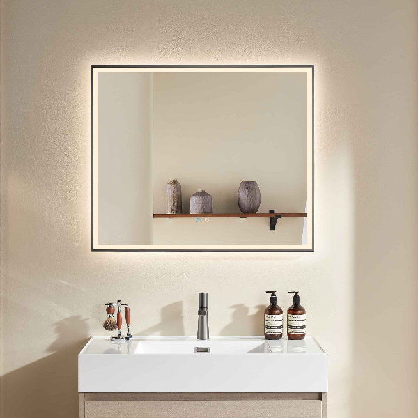 Gunmetal Framed LED Mirror | Demister | 900*750MM | 3 Colour Choices ...