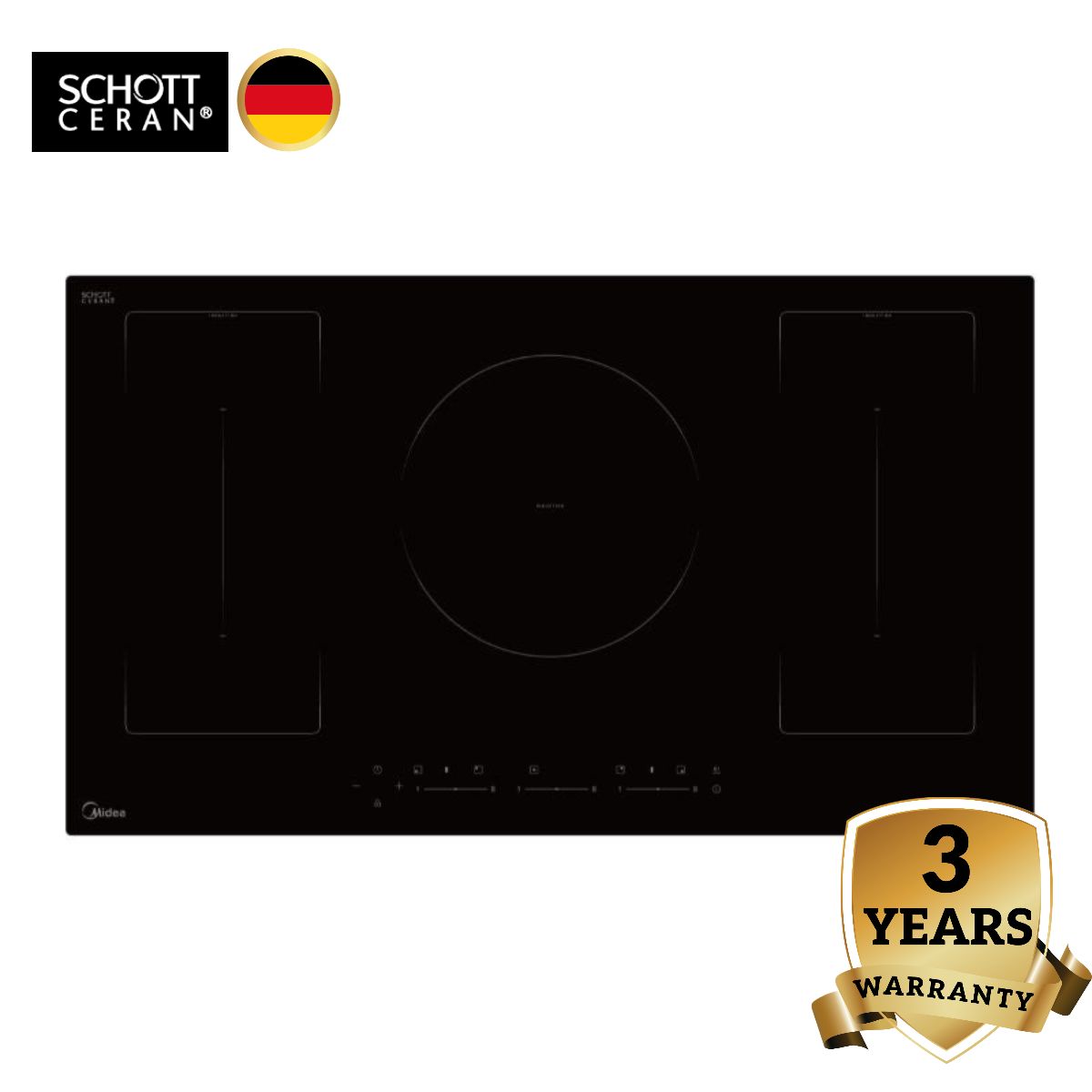 Midea SCHOTT CERAN® 90cm 5-Zone Induction Cooktop MC-IV7243B2CC-A ...