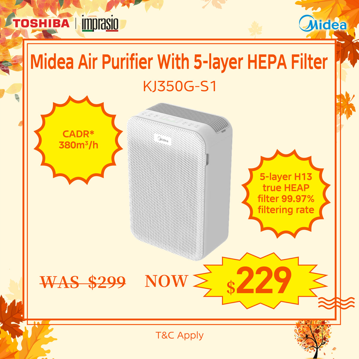Midea Air Purifier With 5-layer HEPA Filter KJ350G-S1 – Midea Homes